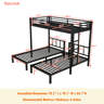 Isabelle & Max™ Metal Triple Bunk Bed Twin over Twin and Twin Bunk Bed with Ladder Convertible 3 ...